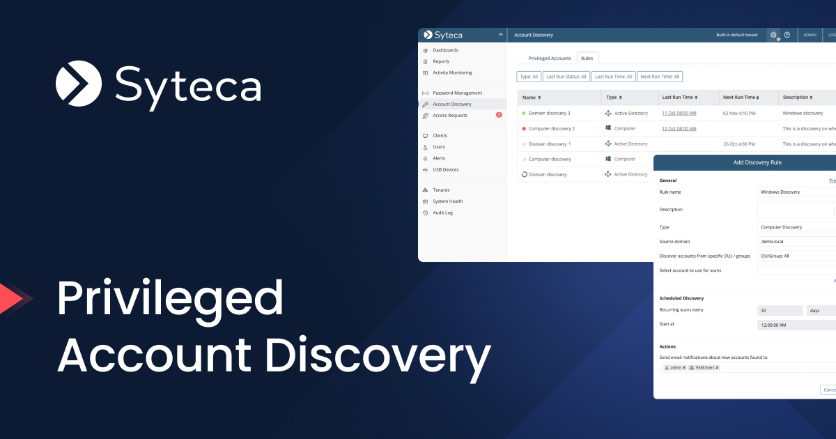 Privileged Account Discovery Tool | Syteca